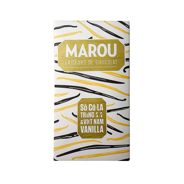 Marou: Sô cô la Trắng Vanilla 44% – Thanh 80g – VIETNAM TEA SHOP